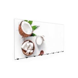 Primedeco Garderobenpaneel Magnetwand und Memoboard aus Glas Kokosnuss und Löffel