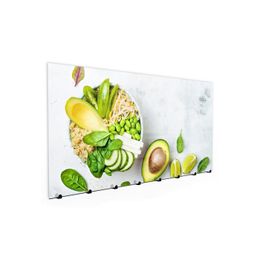Primedeco Garderobenpaneel Magnetwand und Memoboard aus Glas Salat mit Avocado