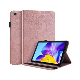 Wigento Tablet-Hülle Aufstellbare Kunst-Leder Tasche Baum Muster für Samsung Galaxy Tab A7 Lite 2021 8.7 Etuis Hülle Cover Schutz Case Zubehör