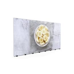 Primedeco Garderobenpaneel Magnetwand und Memoboard aus Glas Bananen in Schale