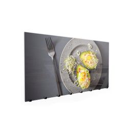Primedeco Garderobenpaneel Magnetwand und Memoboard aus Glas Ei gebacken in Avocado