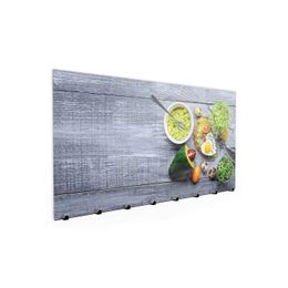 Primedeco Garderobenpaneel Magnetwand und Memoboard aus Glas Avocado Mousse