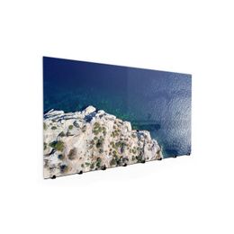 Primedeco Garderobenpaneel Magnetwand und Memoboard aus Glas Mediterrane Klippen
