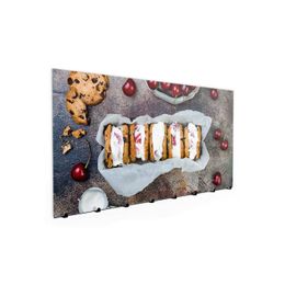 Primedeco Garderobenpaneel Magnetwand und Memoboard aus Glas Kirscheis mit Biscuits
