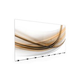 Primedeco Garderobenpaneel Magnetwand und Memoboard aus Glas Abstrakte Linien
