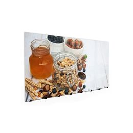 Primedeco Garderobenpaneel Magnetwand und Memoboard aus Glas Granola und Honig