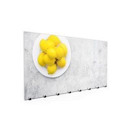 Primedeco Garderobenpaneel Magnetwand und Memoboard aus Glas Zitronen auf Teller