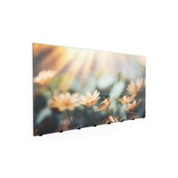 Primedeco Garderobenpaneel Magnetwand und Memoboard aus Glas Sonnelicht auf Blumen