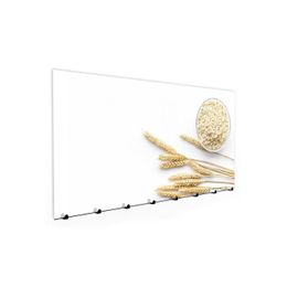 Primedeco Garderobenpaneel Magnetwand und Memoboard aus Glas Haferflocken in Glas
