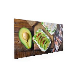 Primedeco Garderobenpaneel Magnetwand und Memoboard aus Glas Avocado Schnitze