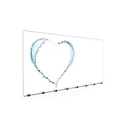 Primedeco Garderobenpaneel Magnetwand und Memoboard aus Glas Herz aus Wasser