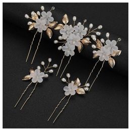 zggzerg Haarnadel 5 Stück Braut Hochzeit Blume Haarnadeln Perle Kopfschmuck