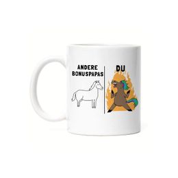 Hey!Print Tasse Andere Bonuspapas Du Tasse bester Vater Papa Stiefvater Pferd Lustig Geburtstag Vatertag Bonuspapa Geschenk