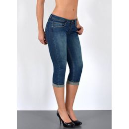 ESRA Caprijeans J470 Damen Capri Jeans Low Waist