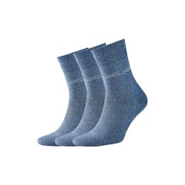 Tom Tailor Damen Dreierpack Basic Socken, blau, Textprint, Gr. 35-38