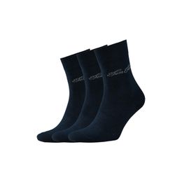 Tom Tailor Damen Dreierpack Basic Socken, blau, Textprint, Gr. 39-42
