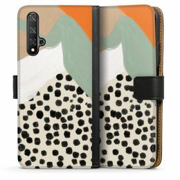 DeinDesign Handyhülle Boho Kunst Abstrakt Crazy Life Art 03 Boho, Huawei Nova 5T Hülle Handy Flip Case Wallet Cover Handytasche Leder, schwarz
