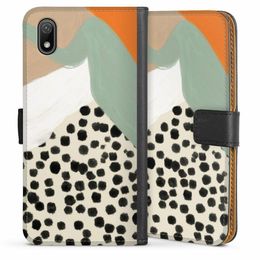 DeinDesign Handyhülle Boho Kunst Abstrakt Crazy Life Art 03 Boho, Huawei Y5 (2019) Hülle Handy Flip Case Wallet Cover Handytasche Leder, schwarz