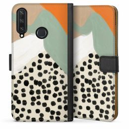 DeinDesign Handyhülle Boho Kunst Abstrakt Crazy Life Art 03 Boho, Huawei Y6p Hülle Handy Flip Case Wallet Cover Handytasche Leder, schwarz