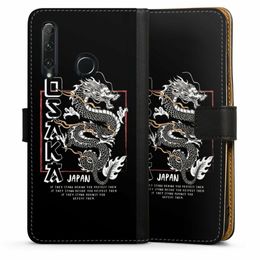 DeinDesign Handyhülle Japan Drache Meer Osaka Dragon, Huawei Honor 20 Lite Hülle Handy Flip Case Wallet Cover, schwarz