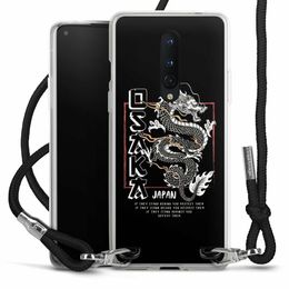 DeinDesign Handyhülle Japan Drache Meer Osaka Dragon, OnePlus 8 Handykette Hülle mit Band Case zum Umhängen Cover mit Kette, weiß