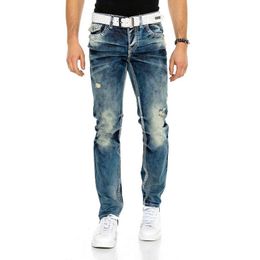 Cipo & Baxx Cipo & Baxx Bequeme Jeans im coolen Used-Look Straight Fit, blau