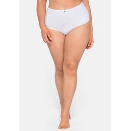 sheego High-Waist-String Große Größen im High-Waist-Schnitt mit breitem Bund, weiß