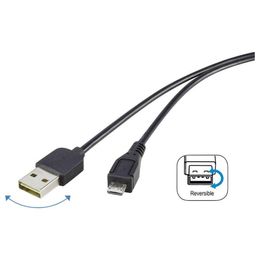 Renkforce USB 2 A/Micro-B Anschlusskabel 1.8 m mit USB-Kabel