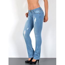 ESRA Bootcut-Jeans B300 Damen Bootcut Jeans Schlaghose