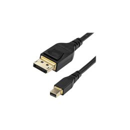 StarTech.com VESA Certified Mini DisplayPort to DisplayPort 1.4 Cable 8K 60Hz HBR3 HDR Super UHD mDP to DP 1.4 Cord Slim (34 AWG) Ultra HD 4K 120Hz 2m Black