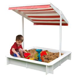 Mucola Sandkasten Sandkasten mit Sonndendach Sandkiste Sandbox Spielhaus Holzsandkasten