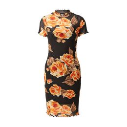 Urban Classics Kleid Damen Gr&ouml;&szlig;e 38 braun / orange / schwarz / wei&szlig; Winterkleid