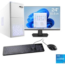 CSL Speed V25813 PC-Komplettsystem (24", Intel® Core i5 12400, Intel UHD Grafik, 8 GB RAM, 500 GB SSD), weiß