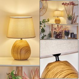 hofstein Stampa Tischleuchte Braun, Holzoptik, 1-flammig