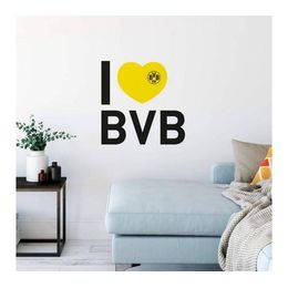 Borussia Dortmund Wandtattoo Fußball Wandtattoo Borussia Dortmund Logo im Herz BVB 09 Wohnzimmer