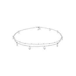 Elli Collier »Choker Layer Look Kugelkette Plättchen 925 Silber« Silber 36 Halskette für Damen verleiht jedem Outfit einen Hauch von Eleganz