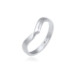 Elli Fingerring »Gedreht Bandring Trend Basic 925er Silber« Silber 54 mm Zeitlos schlichter Bandring in V Form für Frauen