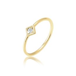 Elli DIAMONDS Verlobungsring »Verlobungsring Geo Diamant (0.03 ct.) 375 Gelbgold« Gold 54 mm Eleganter Ring aus feinem 375 Gelbgold