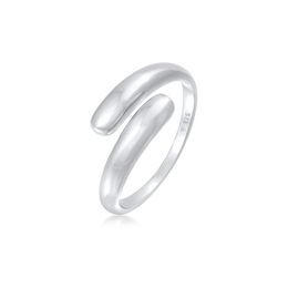 Elli Fingerring »Wickelring Zart Basic 925 Sterling Silber« Silber 58 mm Zeitloser Wickel Ring aus 925er Sterling Silber