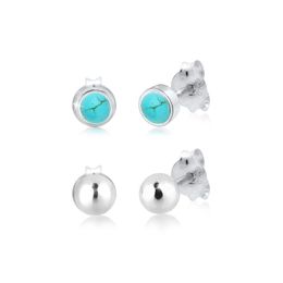 Elli Ohrring-Set &raquo;Basic Set Kugel Edelstein 925 Sterling Silber&laquo; Silber onesize Elegante Ohrringe aus 925er Sterling Silber