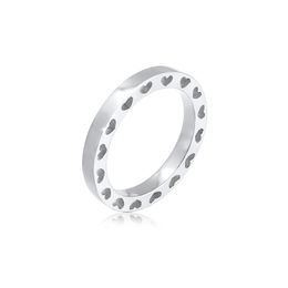 Elli Fingerring »Herz Side Cut Out Bandring Love 925 Silber« Silber 52 mm Bandring mit Cut Out für Frauen