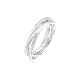 Elli Fingerring »Wickelring Trio Trini Basic 925 Silber« Silber 54 mm Zeitlos schöner Wickelring für Damen