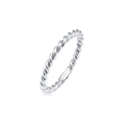 NENALINA Fingerring »Gedreht Kordel Spirale Basic Schlicht 925 Silber« Silber 52 mm Feiner gedrehter Ring für Damen