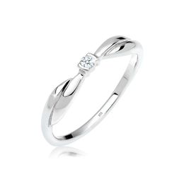 Elli DIAMONDS Verlobungsring »Schleife Verlobung Diamant 0.03 ct. 925 Silber« Weiß 54 mm Diamant Ring aus 925er Sterling Silber