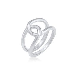Elli Fingerring »Verdreht Schlaufe Trend Casual 925 Silb« Silber 54 mm Trendiger Ring für Damen