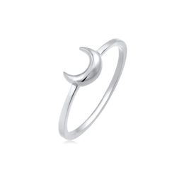 Elli Fingerring »Halbmond Mond Astro Basic 925 Silber« Silber 52 mm Filigraner Ring mit Halbmond Symbol für Damen