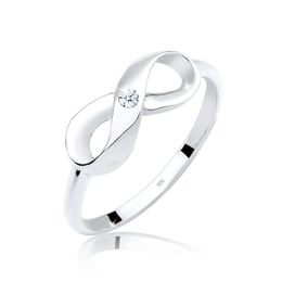Elli DIAMONDS Verlobungsring &raquo;Infinity Unendlich Diamant 0.03 ct. 925 Silber&laquo; Wei&szlig; 58 mm Ring f&uuml;r Damen mit Diamant Brillantschliff