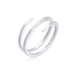 Elli Damen Fingerring &raquo;Wickelring Twist Fein 925 Silber&laquo; silber