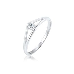 Elli DIAMONDS Verlobungsring »Verlobungsring Geo Diamant (0.03 ct.) 925 Silber« Silber 54 mm Diamant Ring aus 925er Sterling Silber