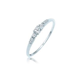 Elli DIAMONDS Verlobungsring »Verlobung Diamanten (0.14 ct) 585 Gold« silberfarben Silber + weiß Klassischer Ring für Damen
